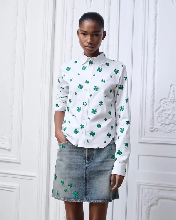 Dior Embroidered Mini Skirt - Blue Stonewashed Cotton Denim With